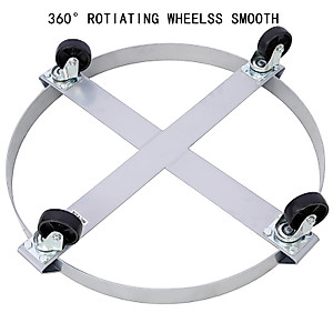 55 Gallon Drum Dolly,Heavy Duty 1000lbs Load Capacity, Barrel Dolly Cart Drum Caddy, Non Tipping Hand Truck Dollies with Steel Frame 4 Swivel Casters Wheel, for Warehouse Drum Handling (4 PCS)