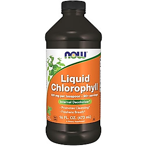 NOW Foods Supplements, Liquid Chlorophyll, Super Concentrated, Internal Deodorizer*,Boost Energy, Mint Flavor, 16-Ounce