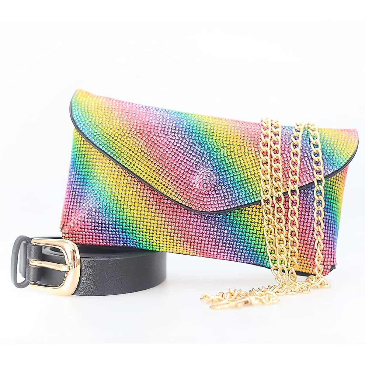 PTcuofu Small Shoulder Bag Lightweight Bag with Crystal Multifunction for Women (Colorful)