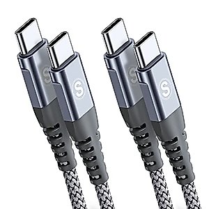 USB C to USB C Cable [2-Pack 6.6ft] PD 60W iPad Pro Charger Type C Charger Nylon Braided Cord for iPad Pro Air 4 5 Mini 6 Macbook Samsung S23 S22 S21 S20 S10 Ultra FE Plus Note 20 10 LG Moto Pixel PS5