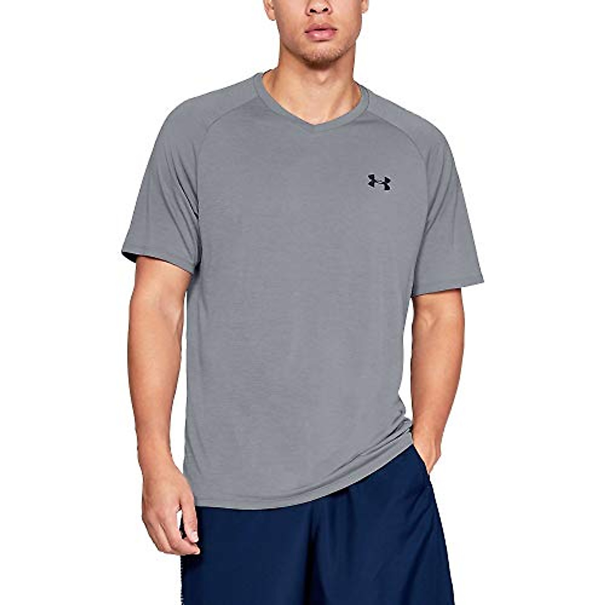 Under Armour Men's UA Tech V-Neck Short Sleeve LG Gray