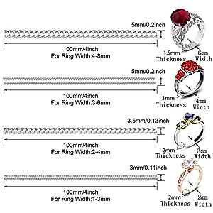 Frienda 16 Pieces Ring Sizer Adjuster for Loose Rings with Silver Polishing Cloth, 4 Sizes