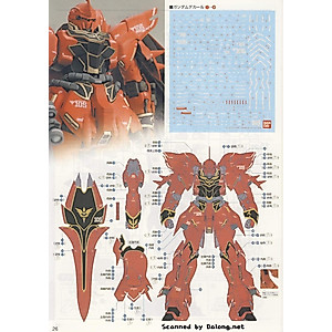 ANSAI Decals Fits Hobby MG 1/100 MSN-06S Sinanju Ver. Ka 2pcs Set DIY Decals