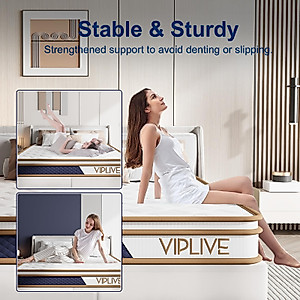 Viplive Full Size Mattress, 10 Inch Memory Foam Mattress, Soft and Comfortable Medium Firm Mattress in A Box with Individual Pocket Springs, 75" L*54" W*10" H