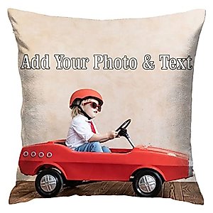 Arsebruy Custom Pillows with Picture Personalized Add Your Photo/Text/Logo/Picture Front and Back Family Precious Photo Movies Comics Throw Pillow,Unique Custom Gifts 12"x12"