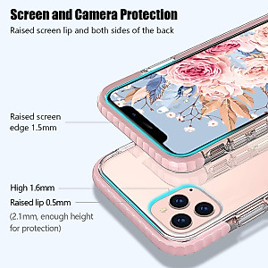 MATEPROX Compatible with iPhone 11 Pro Case Clear Thin Slim Crystal Transparent Cover Shockproof Bumper Case for iPhone 11 Pro 5.8（Pink