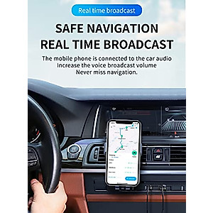 Bluetooth 5.0 Receiver with Microphone Little Bluetooth 3.5mm Aux Adapter Wireless Audio Car Kit with 3.5mm Jack for Car Vehicle Home Stereo Speaker Amplifier Music Streaming Hands-Free Calling