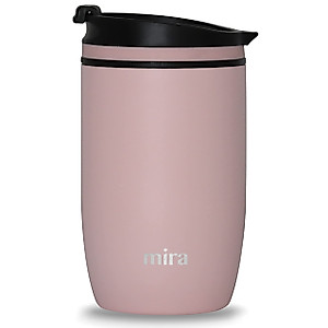 MIRA Coffee Travel Mug Insulated Stainless Steel Thermos Cup, Explorer, Screw Lid, 12oz (350 ml) Tumbler, Taffy Pink