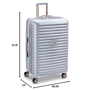 DELSEY PARIS Cruise 3.0 Hardside Expandable Luggage with Spinner Wheels, Platinum, Checked-Large 28 Inch