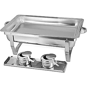 Stainless Steel Food Warmer Buffet Dish Catering Pan, Buffet Heater Stainless Steel Chafing Dish with Food Pans Fuel Holders, for Catering Buffet (Three Grid) (Single Grid)