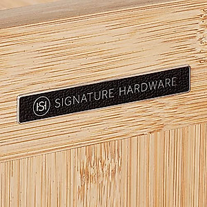 Signature Hardware 953345-48-UM-0 Burfield 49" Free Standing Single Vanity Set with Bamboo Cabinet, Vanity Top, and Oval Undermount Vitreous China Sink
