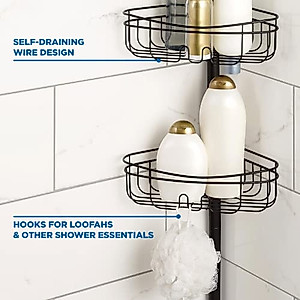 3-Shelf Tension Pole Shower Caddy, Oil-Rubbed Bronze