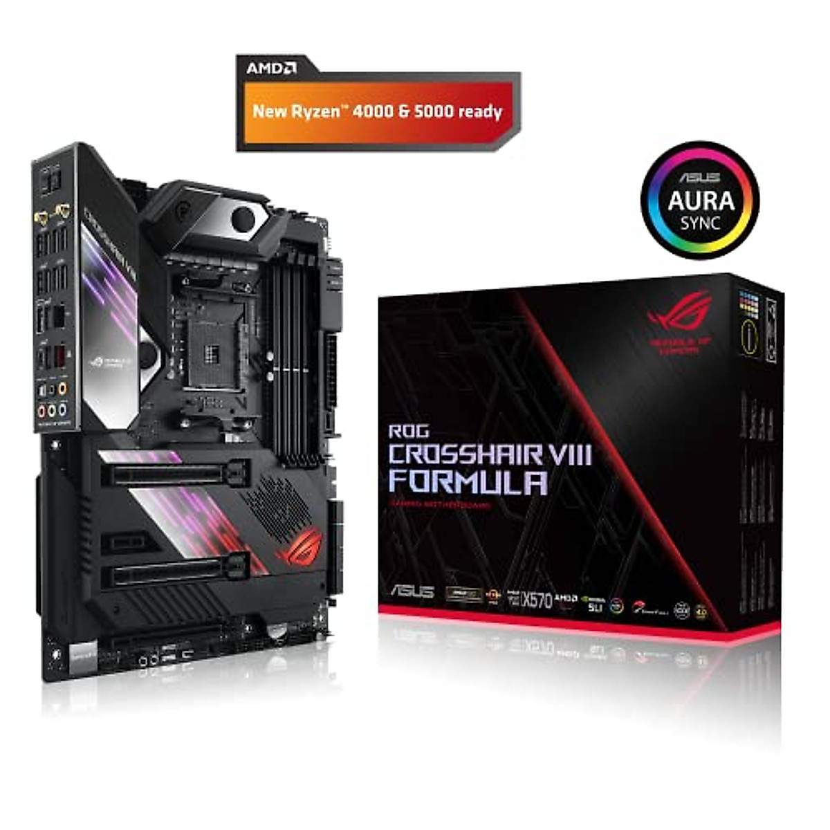 ASUS ROG X570 Crosshair VIII Formula AM4 Zen 3 Ryzen 5000 & 3rd Gen Ryzen ATX Motherboard with PCIe 4.0, on-Board WiFi 6 (802.11Ax), 5 Gbps LAN