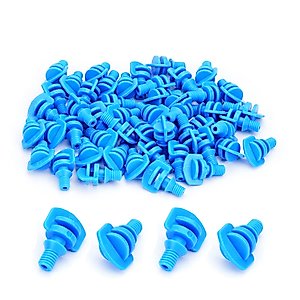 MroMax 50Pcs 360 Degree Micro Sprayer Automizing Sprinkler Nozzle Hydroponic Aeroponic Misters Fan Jet for Miniature Garden Lawn Plant Irrigation System Blue