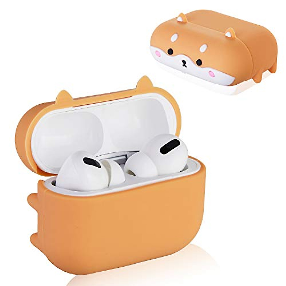 Jowhep Case for AirPod Pro 2019/Pro 2 Gen 2022 Cartoon Cute Silicone Cover with Keychain Funny Shockproof Soft Protective Skin for Air Pods Pro Girls Kids Shell Fun Cases for AirPods Pro Sleeping Dog