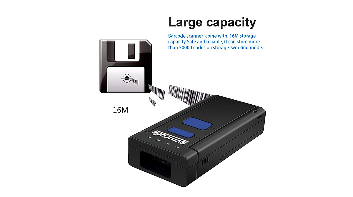 Symcode Wireless 1D 2D QR Barcode Scanner for All Devices