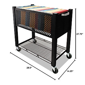 Vertiflex Vf53000 Instacart File Cart, 14-1/4W X 28-1/2D X 27-3/4H, Black