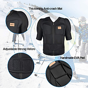 BenKen Men's Women's Professional Anti-Collision Sports Shirts Motorcycle Protective Jacket Full Body Armor Protector Back Protector for Skateboarding Skating Snowboarding Cycling