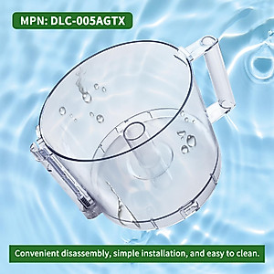 Vanshly 14-Cup Food Processor Work Bowl Fits Cuisinart DLC-7 & DFP-14,DLC-005AGTX,NOTE:This bowl features 2 tabs on the top rim of the workbowl