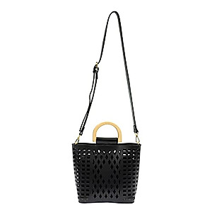 joy susan Madison Cut Out Tote - Black