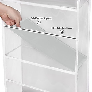 Univivi Door Hanging Yarn Storage Organizer, Knitting and Crochet Organizer Yarn Ball Storage with 3 Clear Plastic Pockets & Hooks for Knitting Needles, Crochet Hooks, Yarn Balls