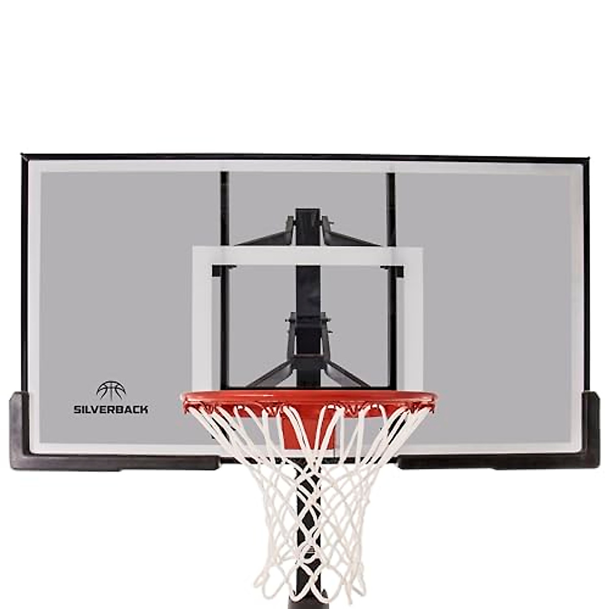 Silverback Ghost Basketball Goal with 60-Inch Tinted Tempered Glass Backboard