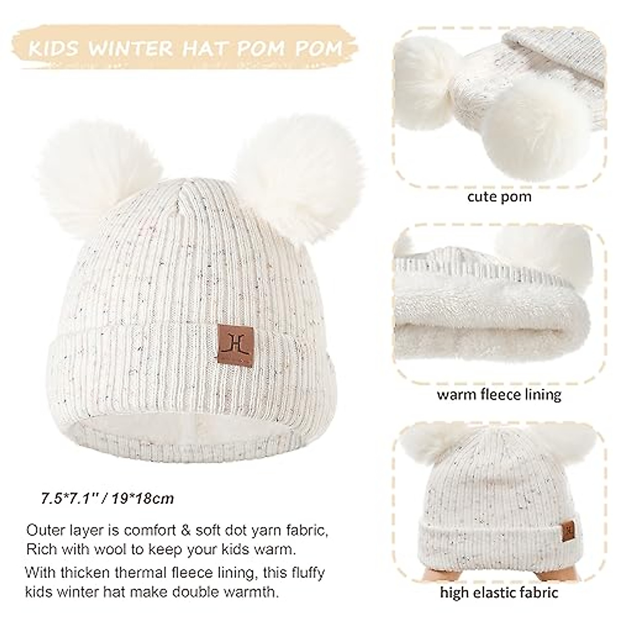 Kids Hat Scarf Glove Set Boys Girls Ages 5-7 6-8 Toddler Winter Beanie Hat Neck Warmer Mittens 2t-4t 1-3 Years Fleece Lined