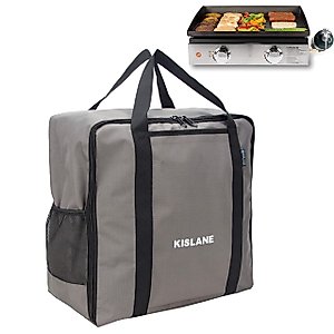 KISLANE Griddle Carrying Bag Fits for Blackstone 17’’ Tabletop Griddle, Griddle Accessories Storage for Outdoor BBQ, Gatherings, Camping (Grey)