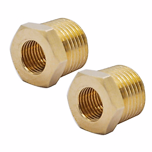 HZFJ Brass Threaded Pipe Fitting 1/2 Inch NPT Male x 1/4 Inch NPT Female Hex Bushing Adapter (Pack of2)