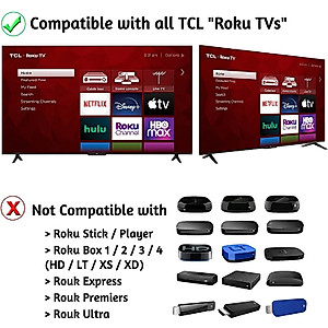 Amtone RC280 OEM Replacement Universal TV Remote Control Compatible with All TCL Roku TVs. 【Only Works with Roku TVs, Not for Roku Stick and Roku Box】 (Netflix/Disney/AppleTV/HBOMAX)