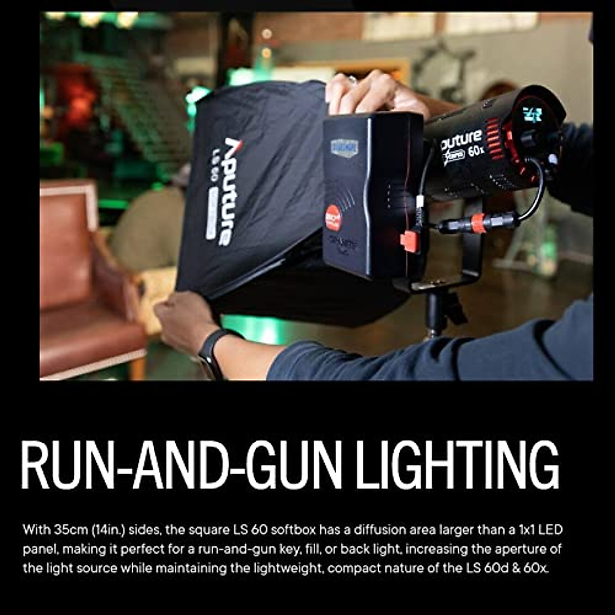 Aputure LS 60 Softbox for Aputure LS 60D and Aputure LS 60X Led Video Light,45° Light Control Grid
