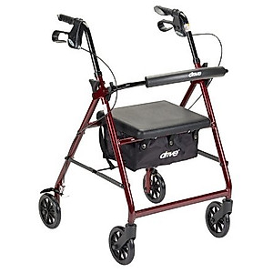 McKesson Lightweight Aluminum Rollator - Red - 1 Each / Each - 72633801