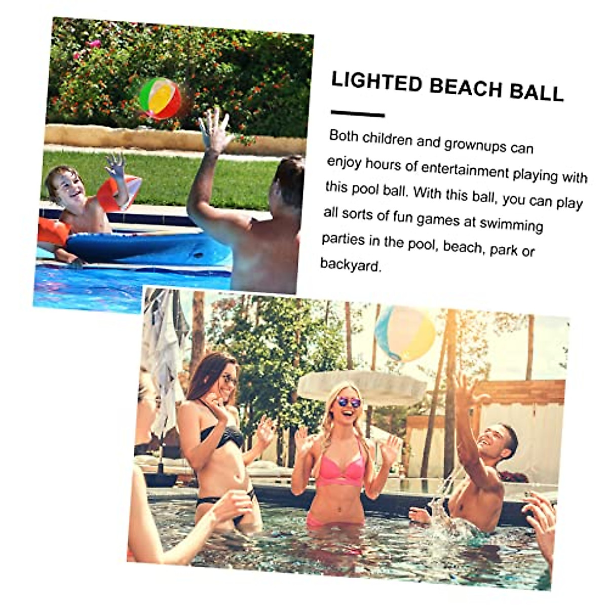 Alasum Glow Beach Balls 12 Pcs Glowing Beach Ball Toys in Bulk Beach Balls for Kids Toddler Bath Toys Water Beach Inflatable Pool Balls Beach Ball with Light Lighted Water Toy LED Child