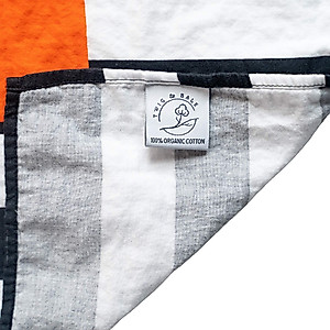 TWIG & BALE 47" x 43" Fans of Oregon State Beavers Organic Cotton Muslin Baby Blanket - Inspired OSU Beavers Baby Gift for Boys Girls Newborn Swaddle Blanket