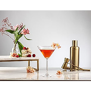 JoyJolt Olivia Crystal Martini Glasses - Premium Glassware Set Made in Europe - 9.2 oz Tall Martini Glasses - Elegant Cocktail Glasses - Set of 2 Martini Glass for Drinks such as Martini or Manhattan