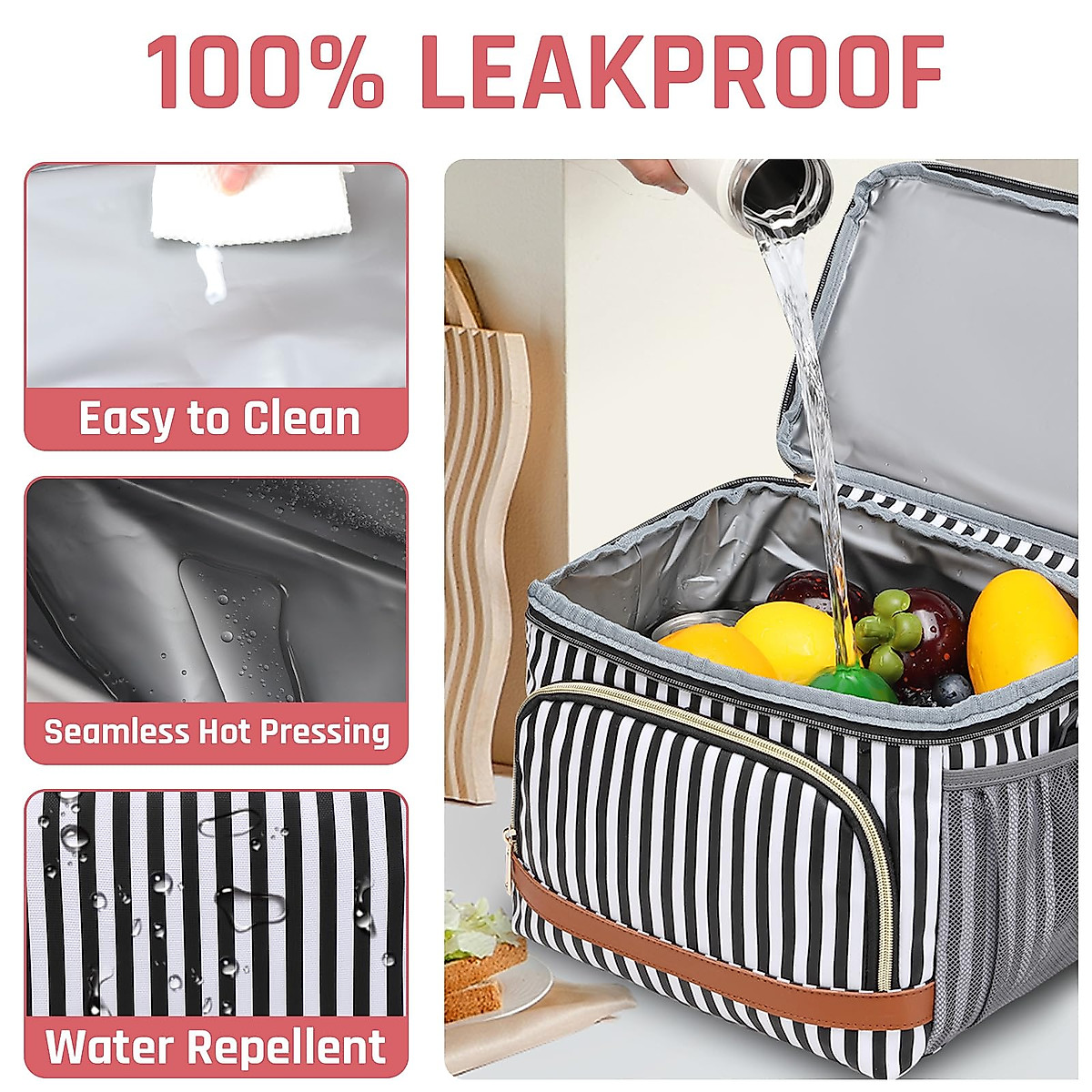 YESBAG Lunch Bag for Women, Leakproof Insulated Soft Adult Lunch Tote Cooler Bag Box With Adjustable Shoulder Strap for Office,Work & Picnic