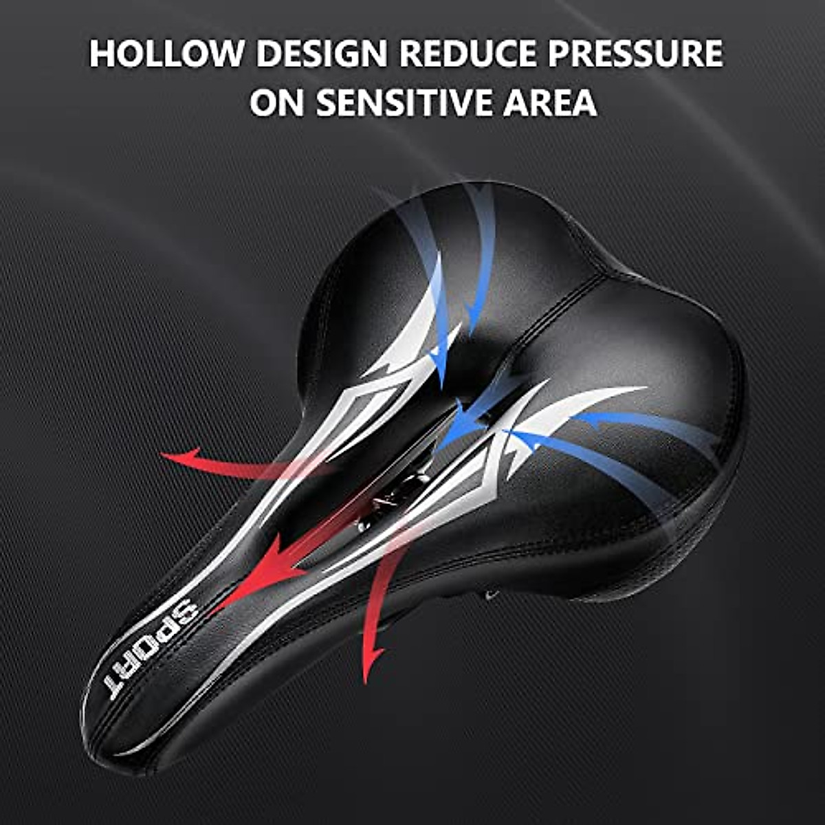 IPOW Mountain Bike Seat 7’’, Comfortable MTB Bike Seat for Men and Women, Bicycle Saddle Replacement Padded with Soft High Density Memory Foam