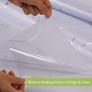 3D Flower Privacy Window Film,Frosted Decorative Glass Door Film,No Adhesive Stained Glass Window Decor,Static Cling Heat Control Anti UV for Home and Office,35 inches by 157 inches