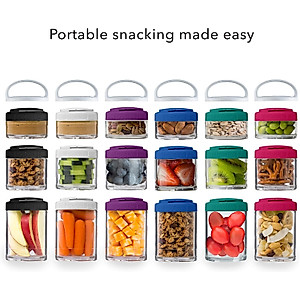 BlenderBottle GoStak Food Storage Containers for Protein Powder, Healthy Snacks, and Portion Control, 4-Piece Starter Pak, Black