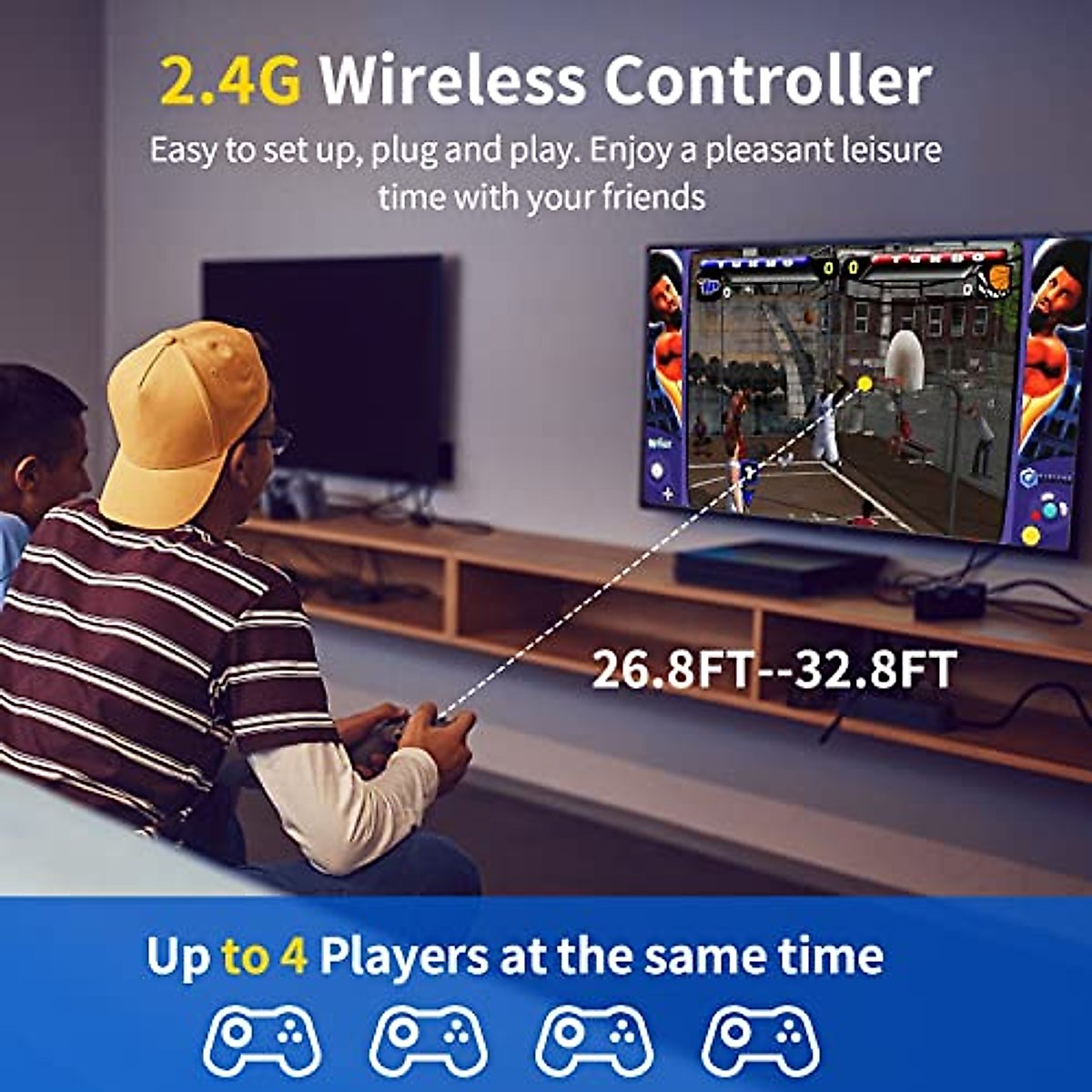 Game Consoles Built-in 46220 Retro Games, Retro Console with S905X4 Chip, Plug and Play Video Game Console for 4K TV, EmuELEC 4.6 Gaming System/Android TV 11 all in 2, Emulator Console Support WiFi/BT