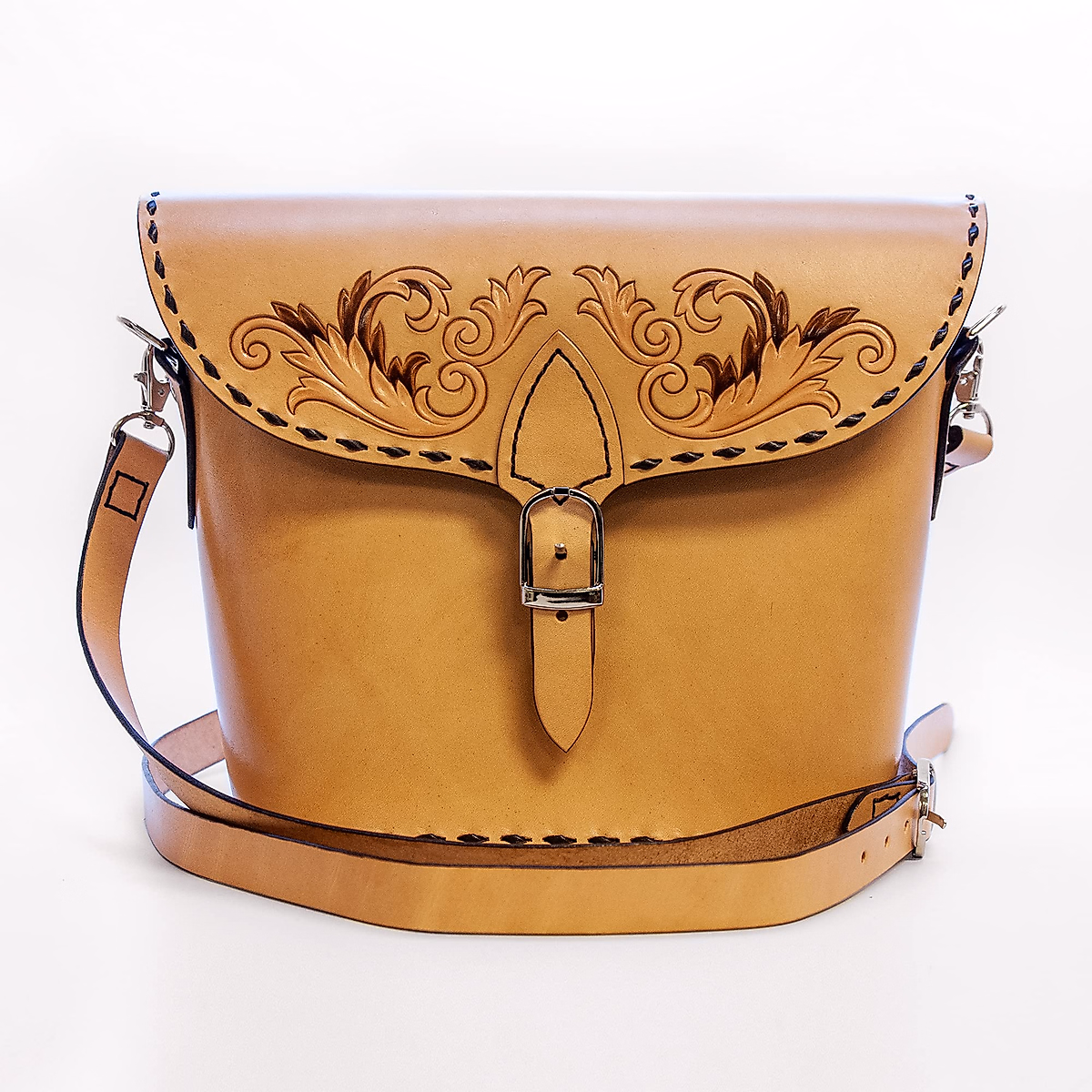 Realeather Cowhide Veg Tan Double Shoulder Leather Sheet for Crafting, 4-6 oz