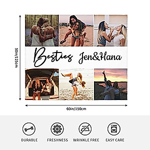 Ivarunner Personalized Besites Throw Blanket,Blanket for Best Friends Birthday Gift,Travel/Home/Bed/Sofa/Couch/Tapestry,Gifts for Friends/Women/Mom/Adults,Home Decor,60"X50"