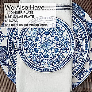 Sonemone Blue Marrakesh Tile Floral Serving Platter, 14 Inch Oval Serving Platter, Ceramic Party Serving Dishes for Entertaining, Turkey, Pizza, Microwave & Dishwasher Safe