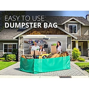 Skywin Dumpster Bag, Reusable Yard Waste Bags, Foldable Yard Waste Container, Trash Bag for Trash Management, Multiple Times Use During Renovations, Can Hold Up to 3,500 lbs