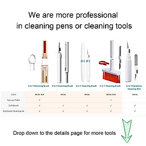 AGhappy Cleaner Kit for Airpods 1 2 3, 6 in 1Multi-Function Cleaning Pen for Earbuds Bluetooth Earphones Case Soft Brush Tools for Lego Huawei Samsung MI Earbuds PC Laptop Pro Camera Lens