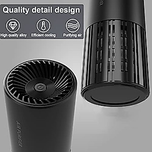 Newisdomake Air Purifiers for Bedroom Home, H13 true HEPA Car Air Purifier Cleans Air of Smoke, Pollen and Pet Dander, Suitable for Car, Table Top, Office & Traveling Use, Black Portable Air Purifier