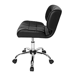 Calico Designs Modern Black Crest Armless Office Chair Swivel Task Chair Desk Chair Computer Chair, Black,