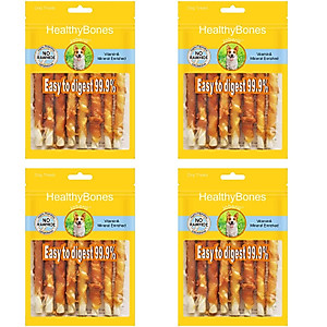 HealthyBones Chicken Breast Wrapped Natural Dog Treats for Chion and Other Small Mixed Breed Dogs, 36 Count