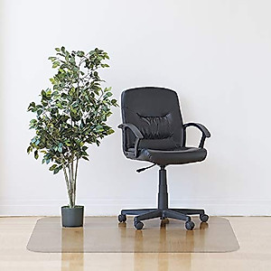 Azadx Office Chair Mat for Hard Floors 48 X 48, Clear PVC Hardwood Floor Mat, Durable Plastic Floor Protector for Home and Office use (48" X 48" Rectangle)