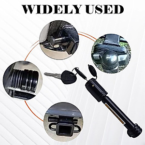 UGSHY 1 PC Trailer Hitch Lock, Pin Diameter 5/8" Fits 2" Receiver, Anti-Theft Locking Hitch Trailer Lock with Key, Universal for Most Trailer, Truck, RV Accessories (Black)